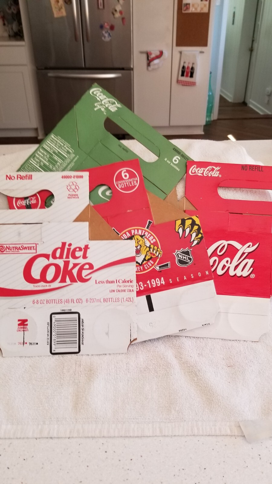 Four Different COKE COLA Collectibles Cardboard Cartons (Multi Color ...