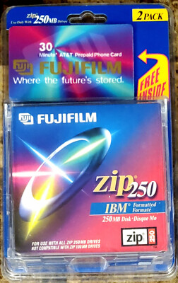 Zip Disk 250MB Cartridge Fuji Film IBM Discontinued by Manufacturer NOS ...