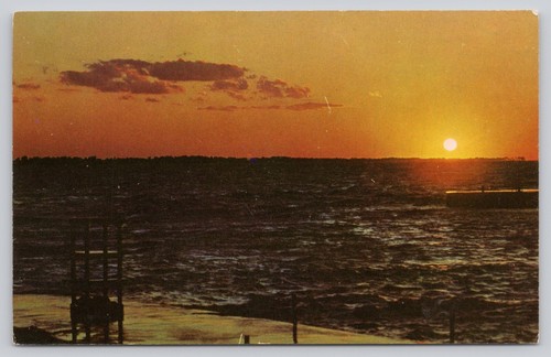 Sunset Lakeside Ohio Pier Chrome Postcard Unposted | eBay