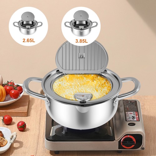 2.65L or 3.85L Deep Fryer Stainless Steel Deep Fryer Pot with ...
