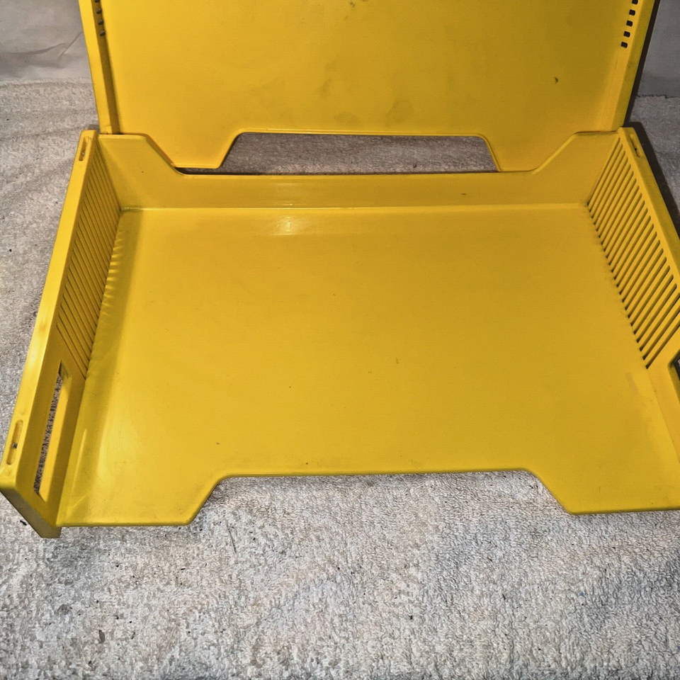 Vintage 1970s bright yellow desk task lamp & 2 Eldon file holder letter ...