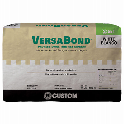 VersaBond MTSW50 White Fortified Thin Set Mortar, 50-Lb. Bag - Quantity ...