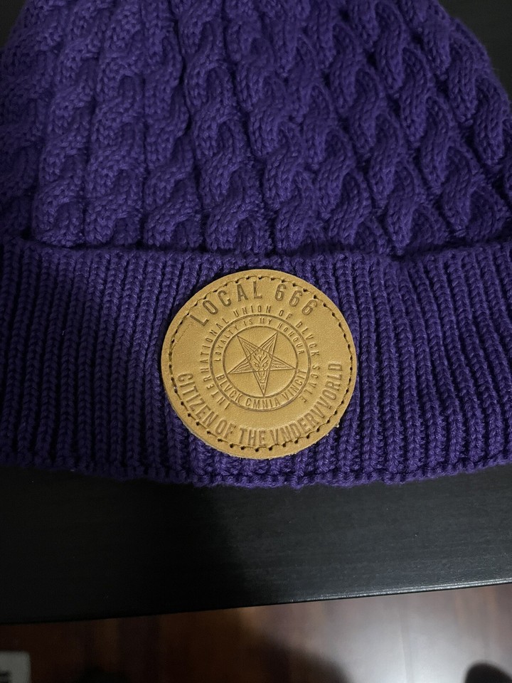 Black Scale Pom Beanie Local 666 | eBay