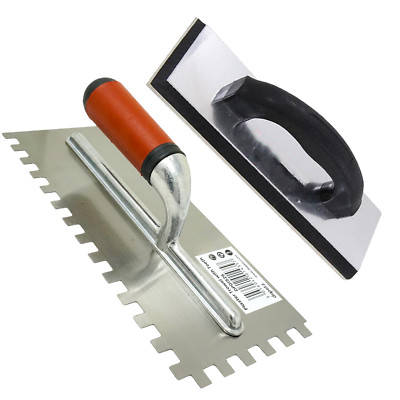 Tiling Tool Kit Grout Float & Notched Tile Adhesive Trowel Grouting ...