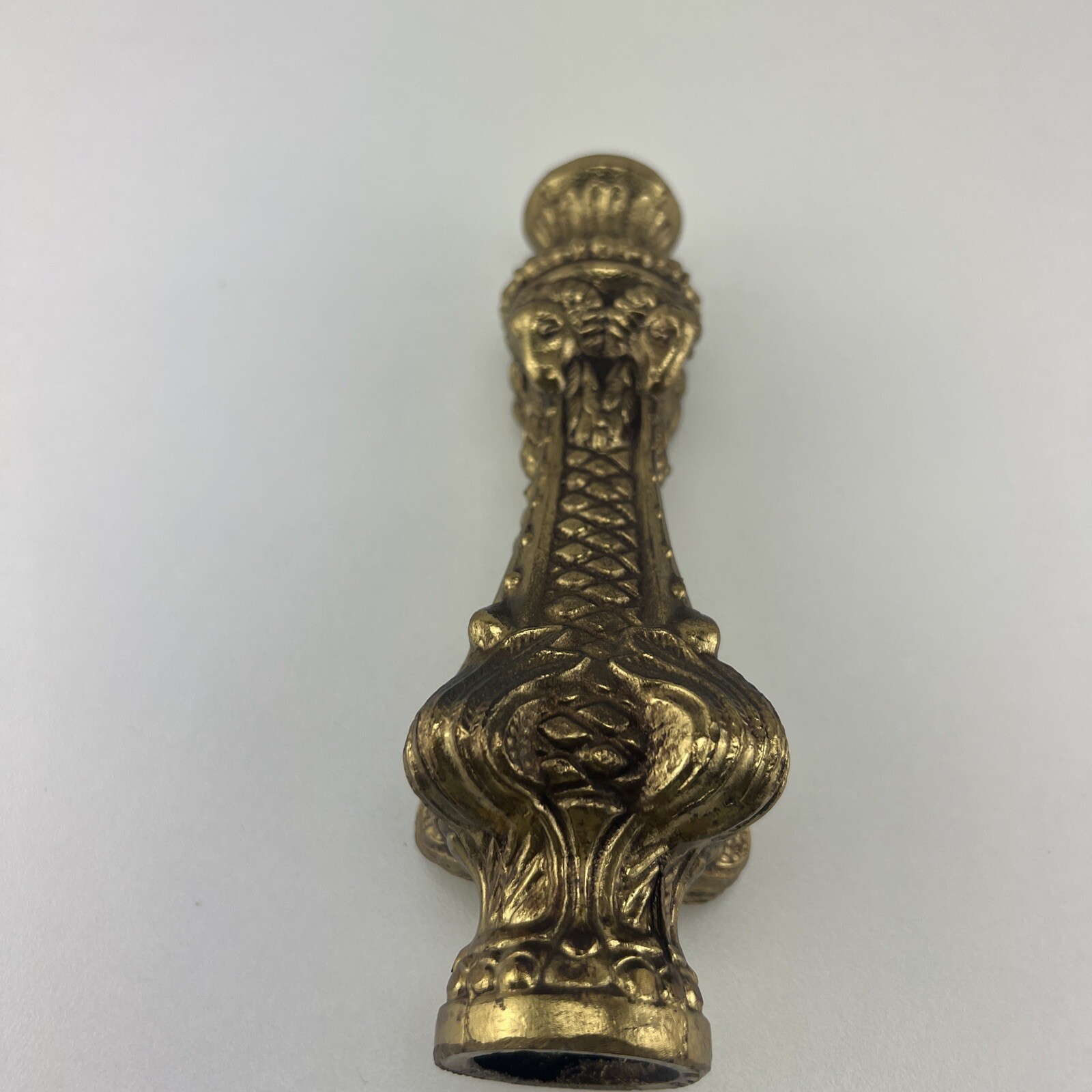 Vintage Ornate Brass Plated Rams Head Table Lamp Parts 7'' Tall Made In ...