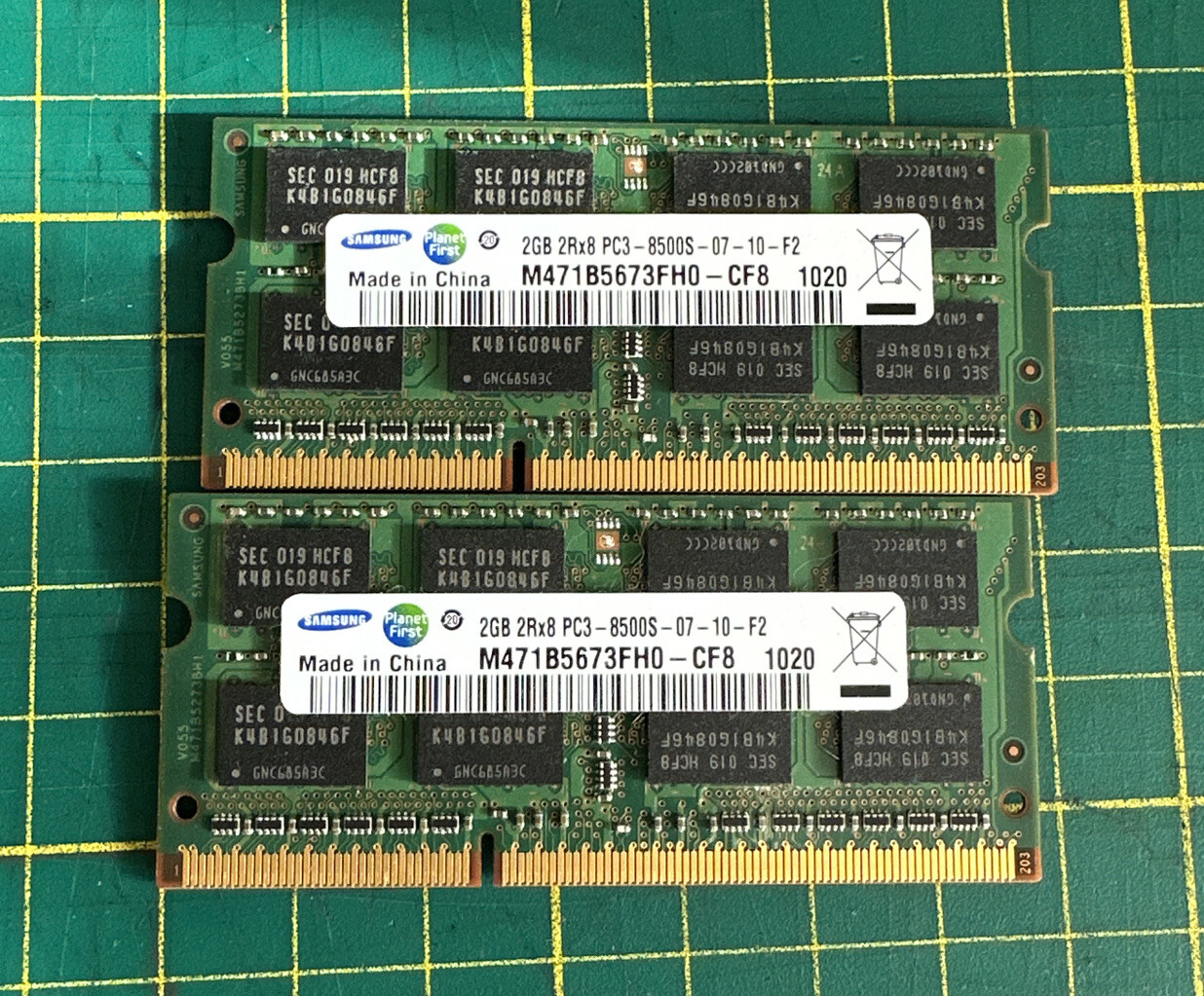 m471b5673fh0-cf8 lot of 2 2gb pc3 8500 laptop ram 4gb total | eBay