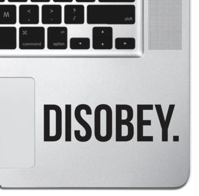 Disobey Inspirational Macbook Sticker Decal Skin Cover for Macbook Air ...