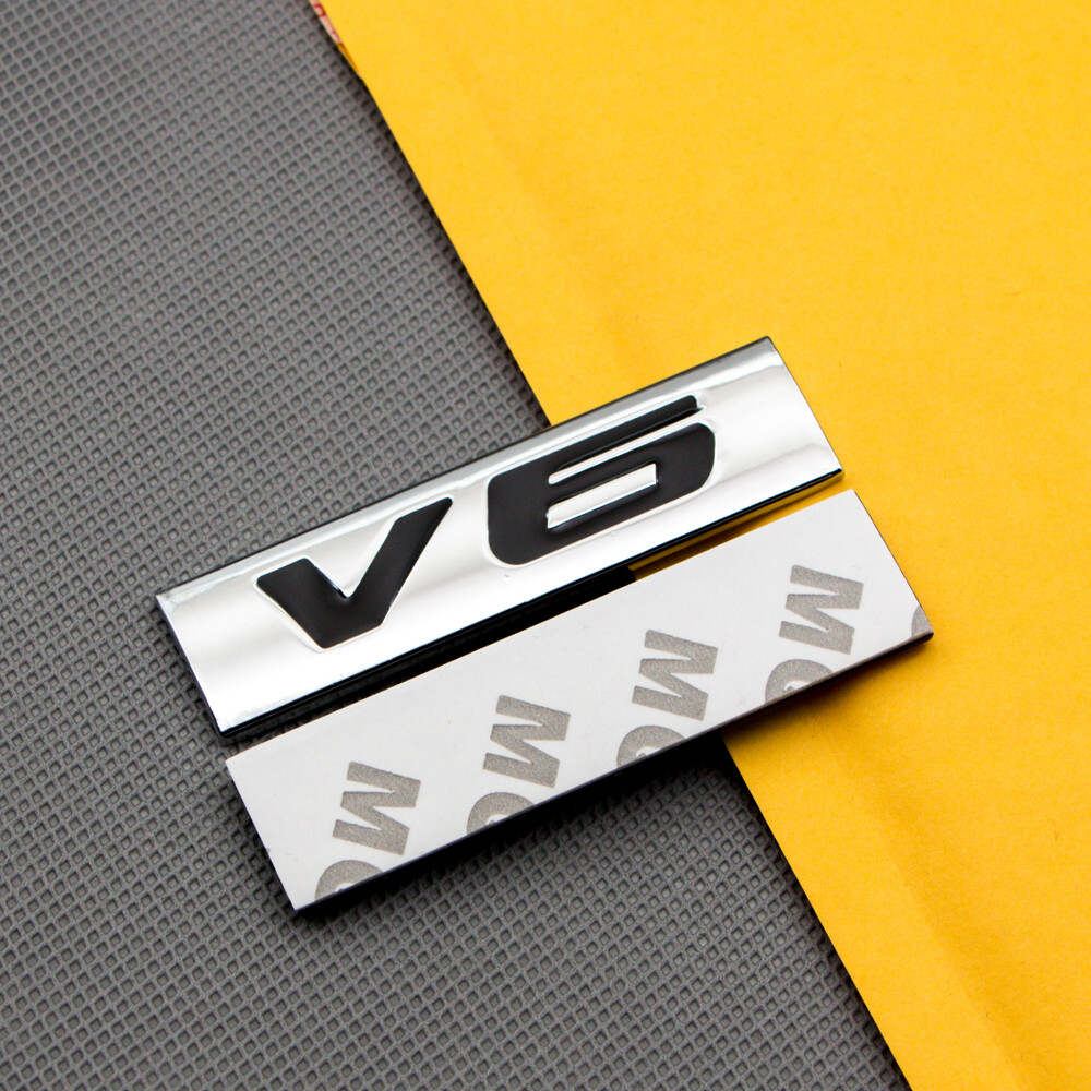 2x Metal Black Chrome V6 Rear Trunk Badge Fender 4wd Sport Engine ...