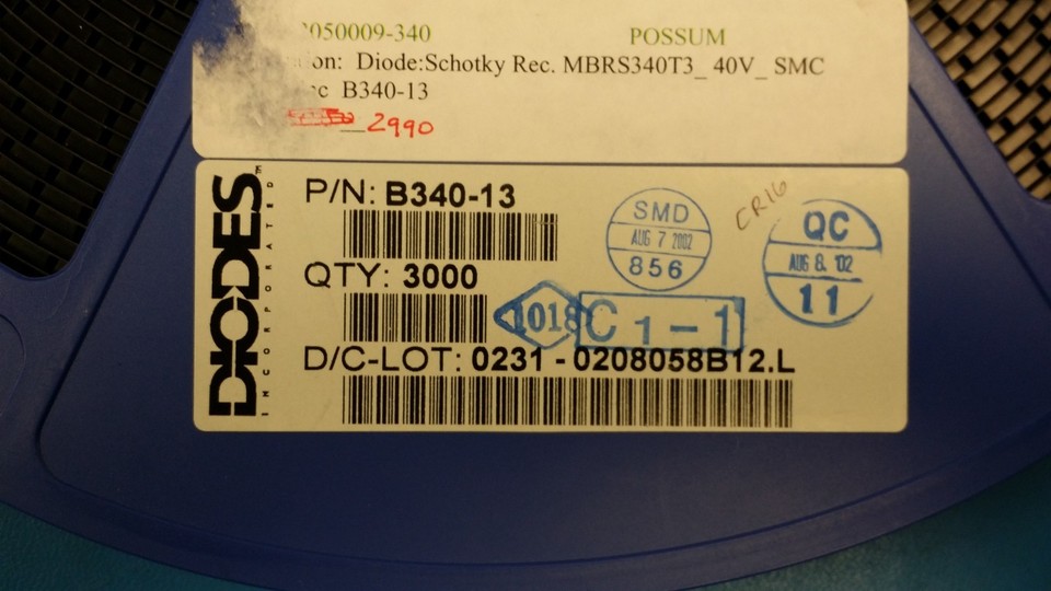 (20 PCS) B340-13 DIODES INC DIODE SCHOTTKY 40V 3A SMC | eBay