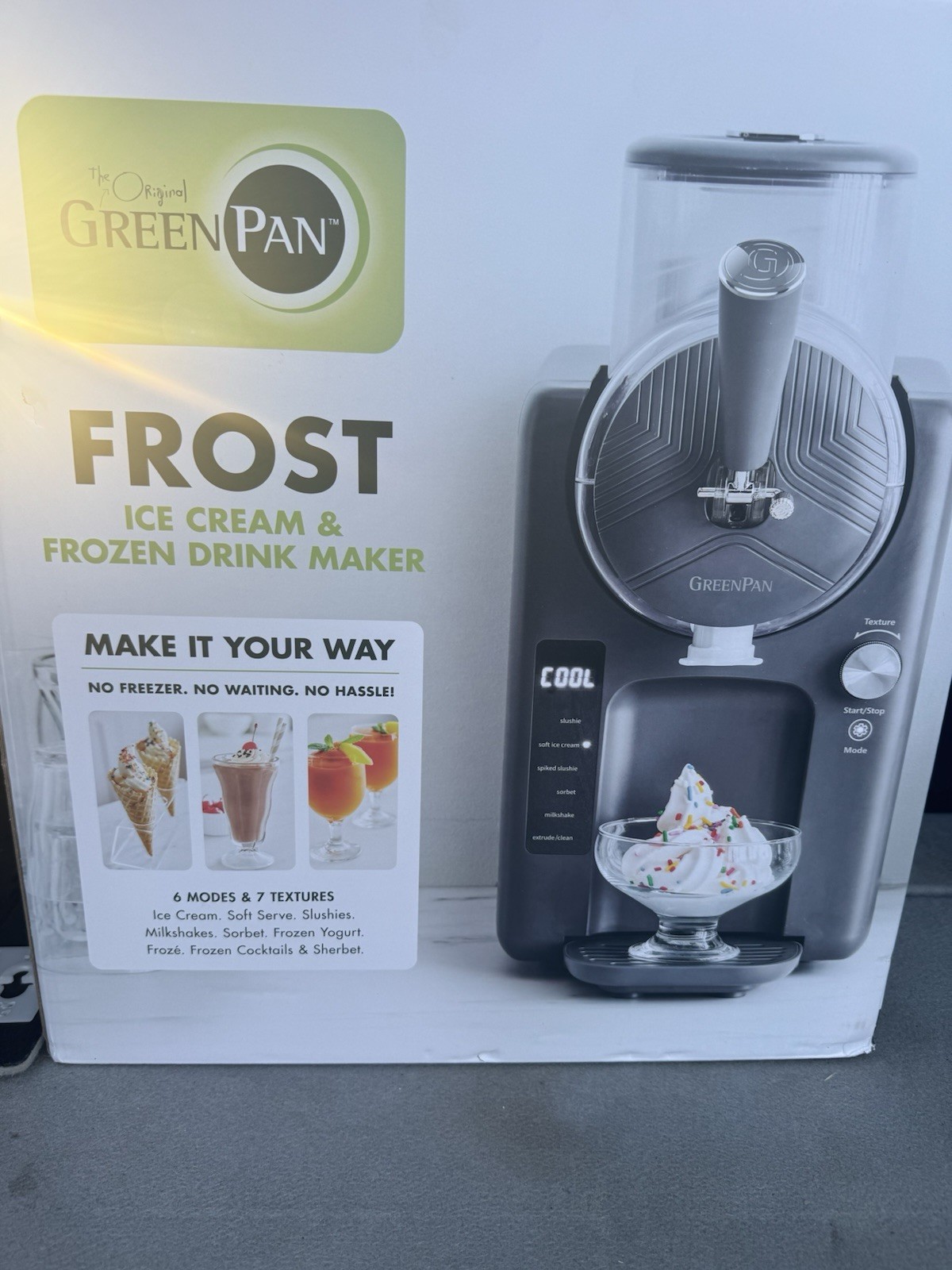 GreenPan Frost Ice Cream Machine & Frozen Drink Maker Soft Serve ...