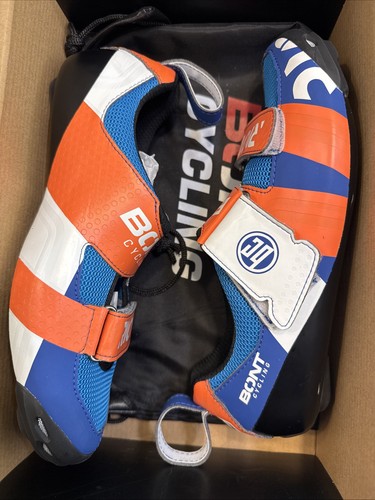 Bont Riot Tr+ Cycling Road Shoes-Blue/Orange/White - Men's Size 7.5 EU ...