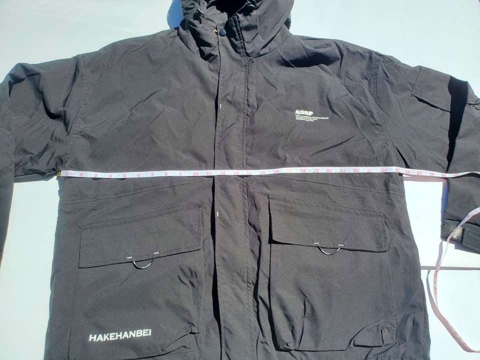 Aussup Jacket Windbreaker Men's Size MEDIUM/LARGE Black Spring Jacket ...