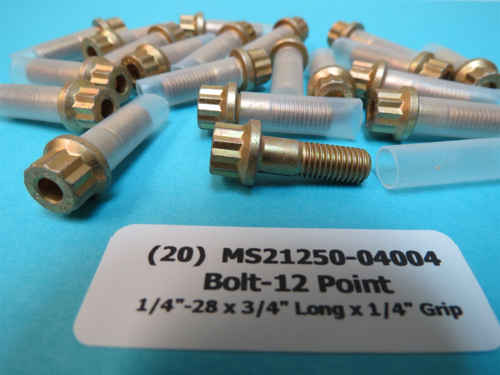 (20) 1/4”-28 x 3/4” Long 12 Point Military Standard Aircraft Bolts ...