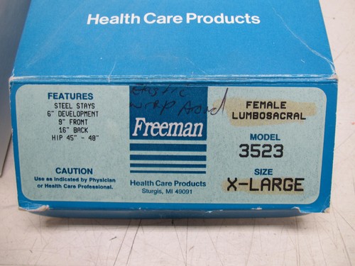 Freeman Womens Lumbosacral Back Support Model 3523 Size X-Large Corset ...