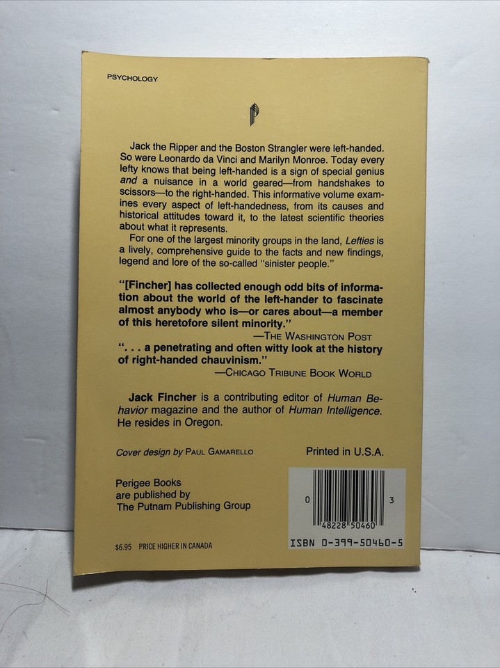 Lefties: The Origins and Consequences of Being Left-Handed Book by Jack ...