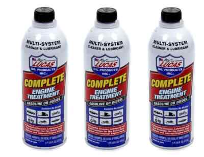 3 PACK!Lucas Oil 10016 Complete Engine Treatment 16oz Gasoline / Diesel ...
