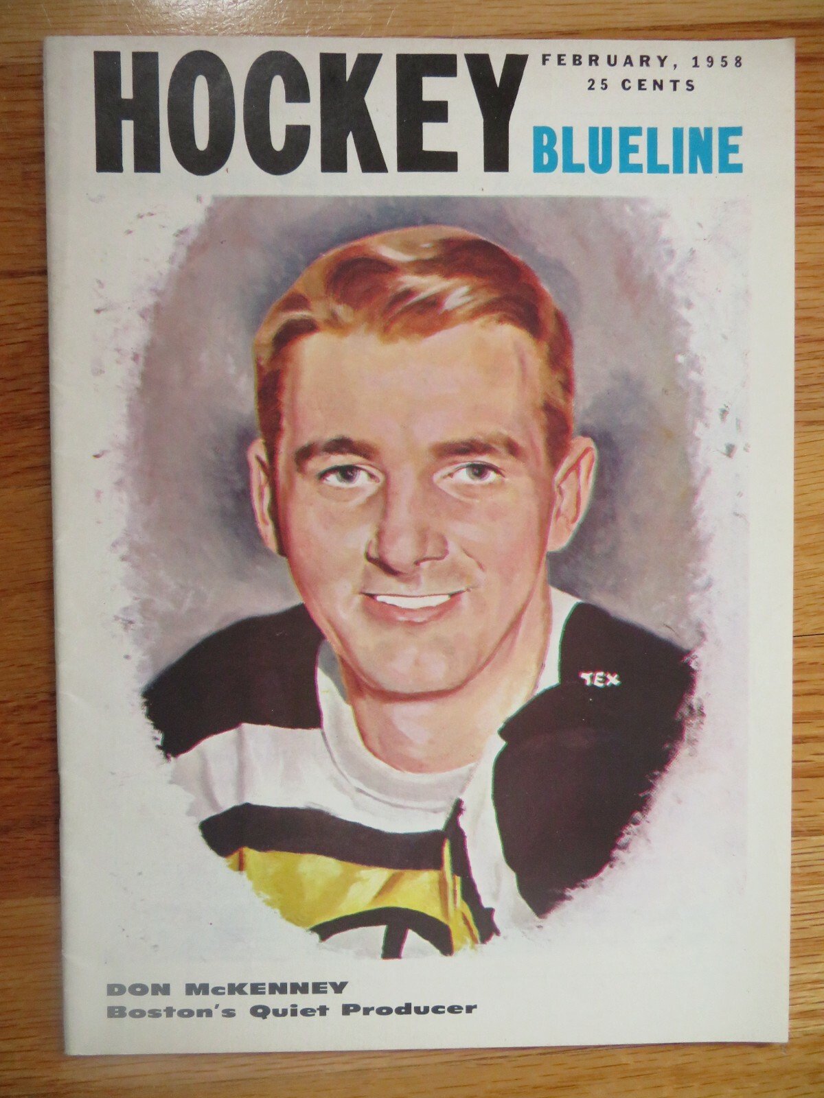 HOCKEY BLUELINE February 1958 BOSTON BRUINS Magazine DON McKENNEY No ...