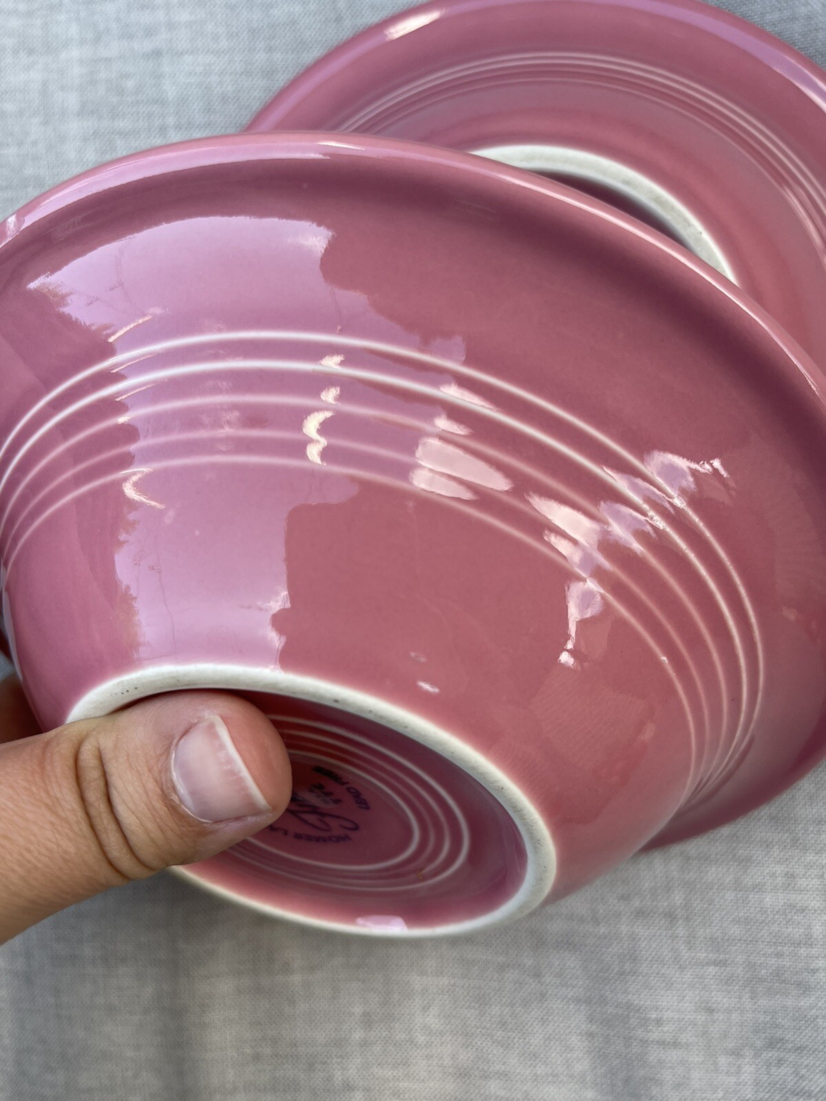 Fiestaware Rose Stacking Stackable Cereal Bowl Fiesta Retired Pink Bowl ...