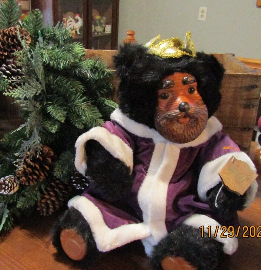 Raikes Bear King William Wooden Bear Purple Robe | eBay