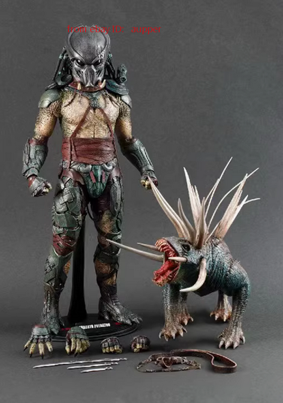 Hot Toys Mms147 1/6 Predator S Elephant Face Predator + Predator Dog In ...