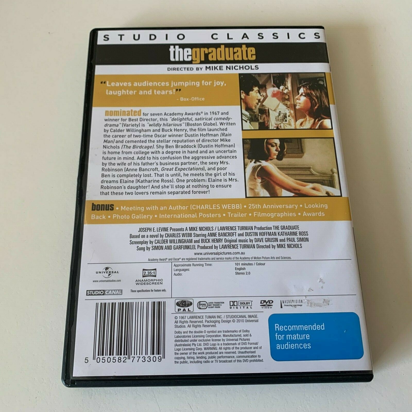 The Graduate dvd Studio classics 5050582773309 | eBay