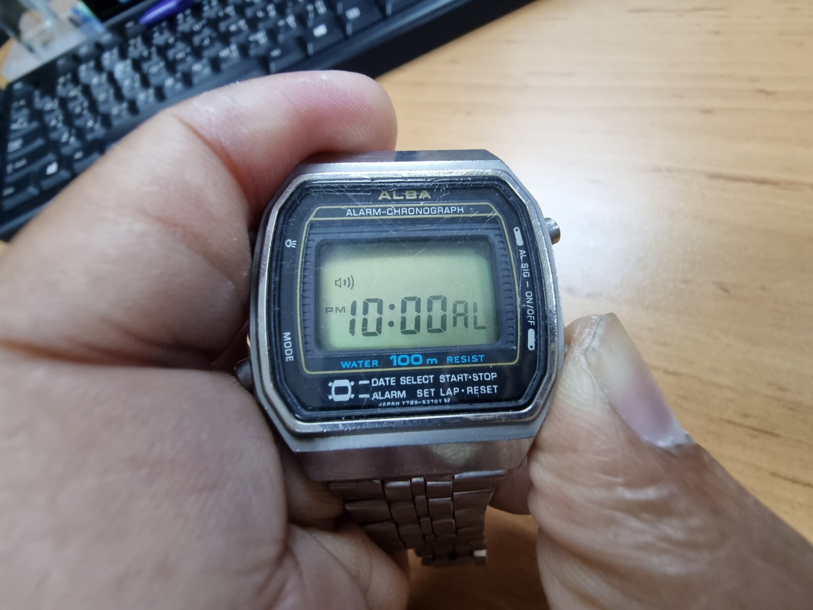 rare vintage 1983 Alba Y789-5380 (SeikoPulsar) alarm chrono 10bar ...