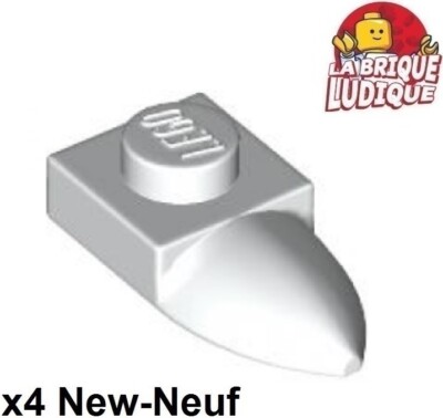 Lego 4x Plate Modified 1x1 dent Tooth Horizontal neige blanc/white ...