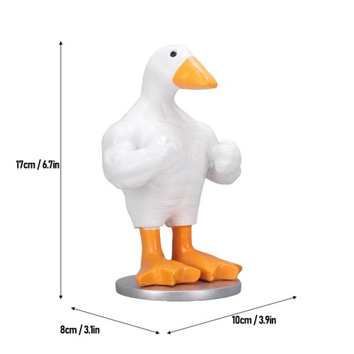 Funny Muscle Duck Statue Cute Garden Decor For Entryway Table | eBay