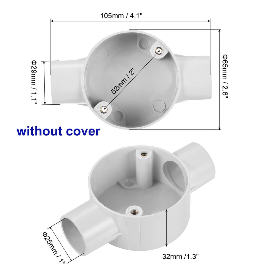 PVC Conduit Box Junction Box 2 Way 25mm M4 x 0.7 Electronic Project | eBay