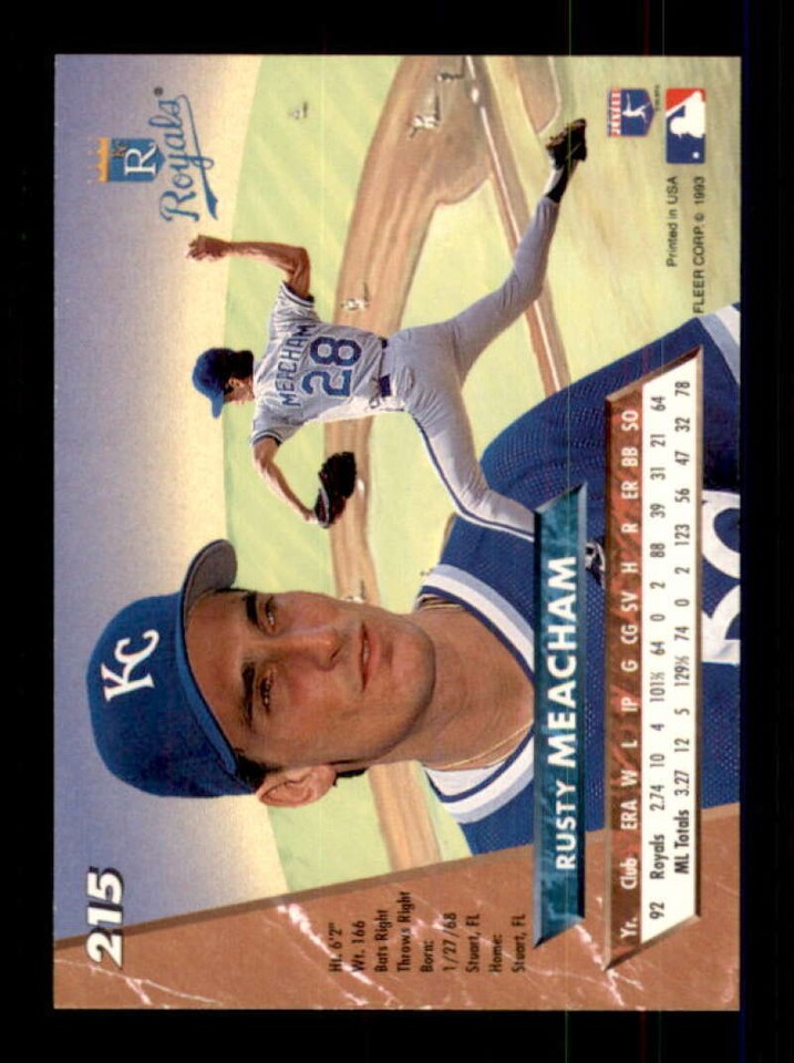 1993 Fleer Ultra #215 Rusty Meacham AUTOGRAPHED!! Royals 240204 | eBay