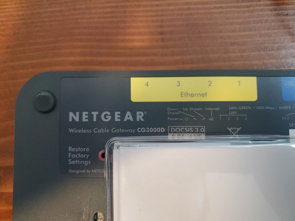 Netgear CG3000D Wireless Cable Modem & Router DOCSIS 3.0 used with Cox ...