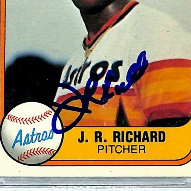 J.R. RICHARD Signed 1981 Fleer Baseball Card "HOUSTON ASTROS" Beckett ...