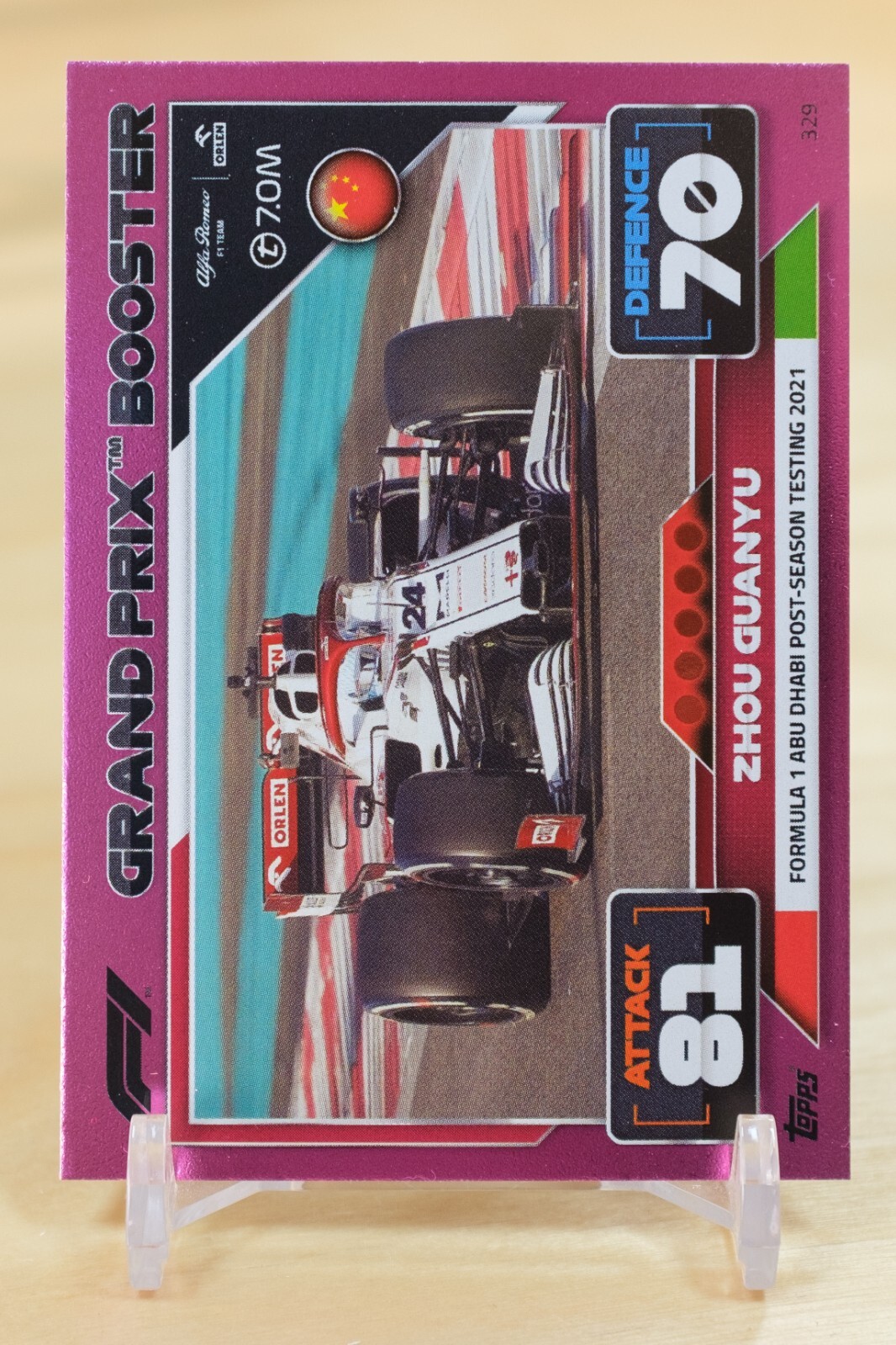 2022 Topps F1 Turbo Attax - Grand Prix Booster Zhou Guanyu #329 Pink ...