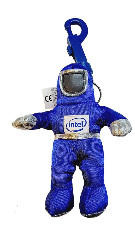Vintage Intel Bunny People Keychain 1997 Plush Bag Clip Keyring Blue ...