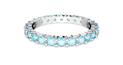 Swarovski 5658669 Anello Matrix Taglio tondo Blu Placcato Rodio | eBay