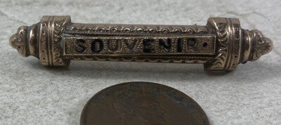 Antique 1880's Gold Plated Fancy Souvenir Bar Pin | eBay