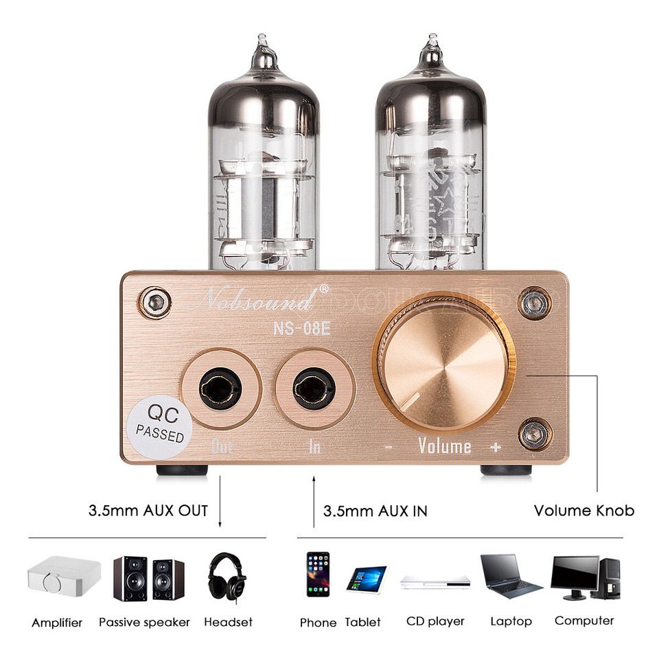 Nobsound Mini Vacuum Tube Headphone Amplifier Stereo HiFi Audio ...