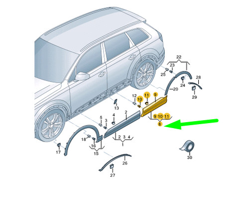 NEW AUDI Q7 4M REAR LEFT DOOR COVER 4M0853969BGRU ORIGINAL 4M0-853-969 ...
