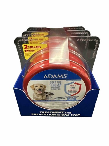 Three Adams Flea and Tick Collar Dogs & Puppies (2) 12-Mth Prevention ...