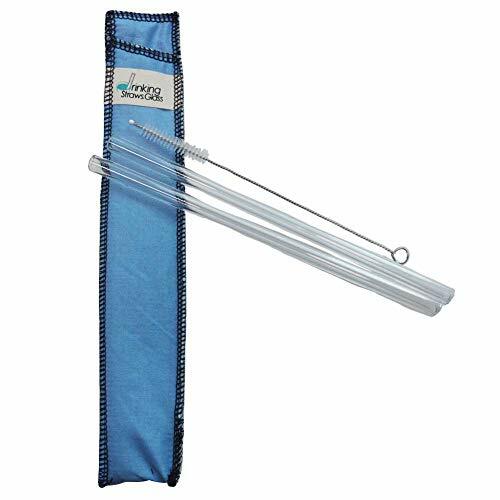 Drinking Straws.Glass - Double Glass Straw Set - 9.5mm x 8" - Baby Blue ...