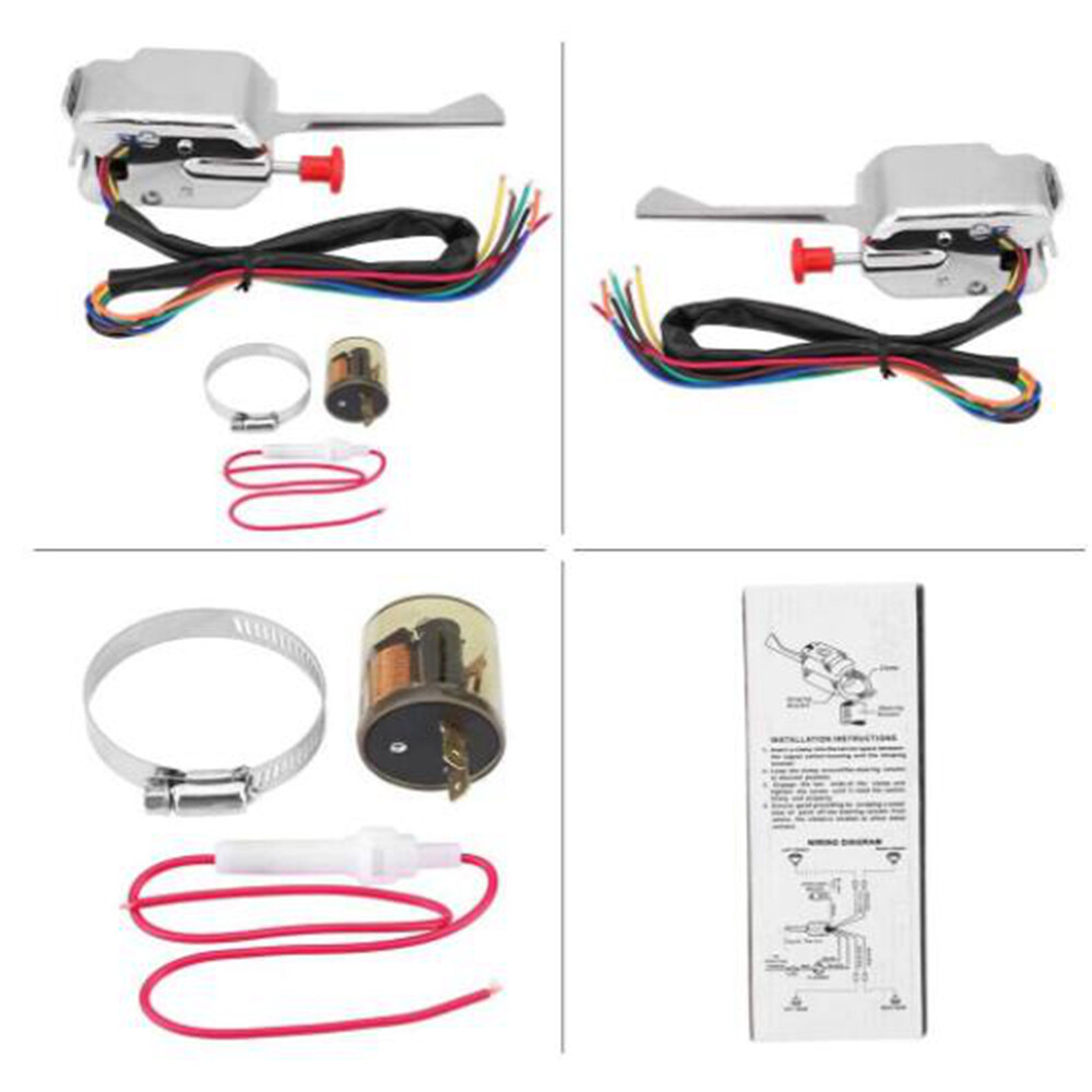 Chrome 12V Universal Rat Hot Rod Turn Signal Switch For FORD GM With ...