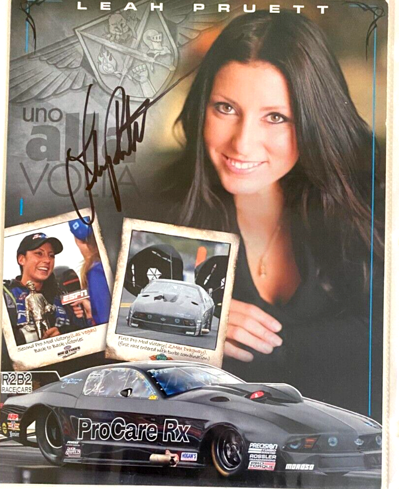 LEAH PRUETT PRITCHETT SIGNED MUSTANG SALLY NHRA PRO MOD DRAG RACING ...