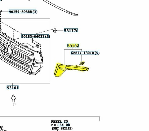 TOYOTA GENUINE 53182-60040 COVER HEADLAMP LH OEM 5318260040 | eBay