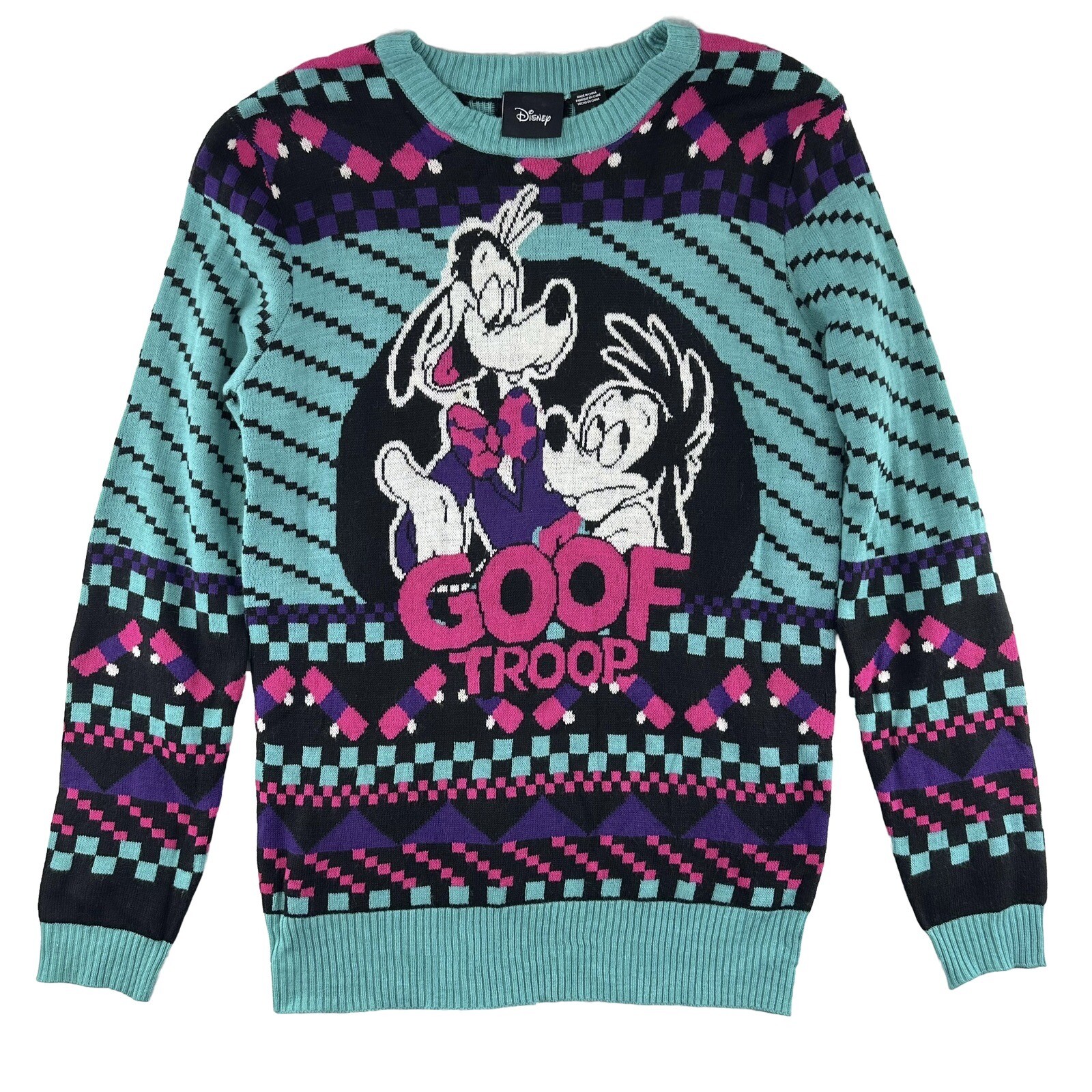 Disney Goof Troop Goofy Max Holiday Knit Sweater Sz S… - Gem