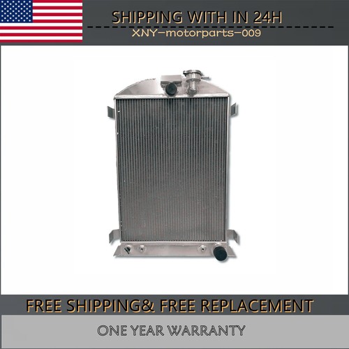 3ROWS 28" High Aluminum Radiator For 1935-1936 Ford CHEVY-V8-Engine w ...