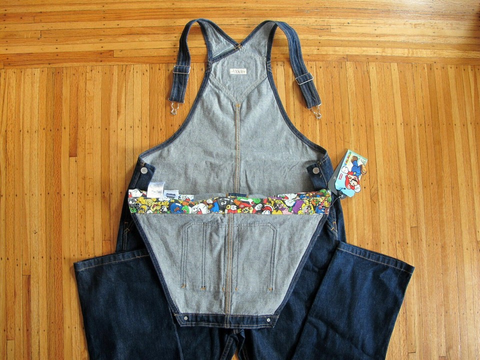 Levi´s X Super Mario Nintendo Men’s Denim Dungaree Overalls Jeans RARE ...