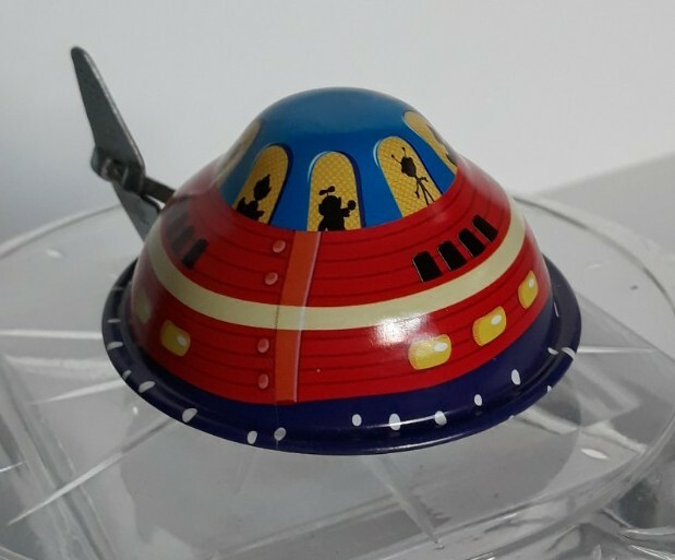 NEW Alien Saucer Tin Toy Windup Clockwork | Grelly USA