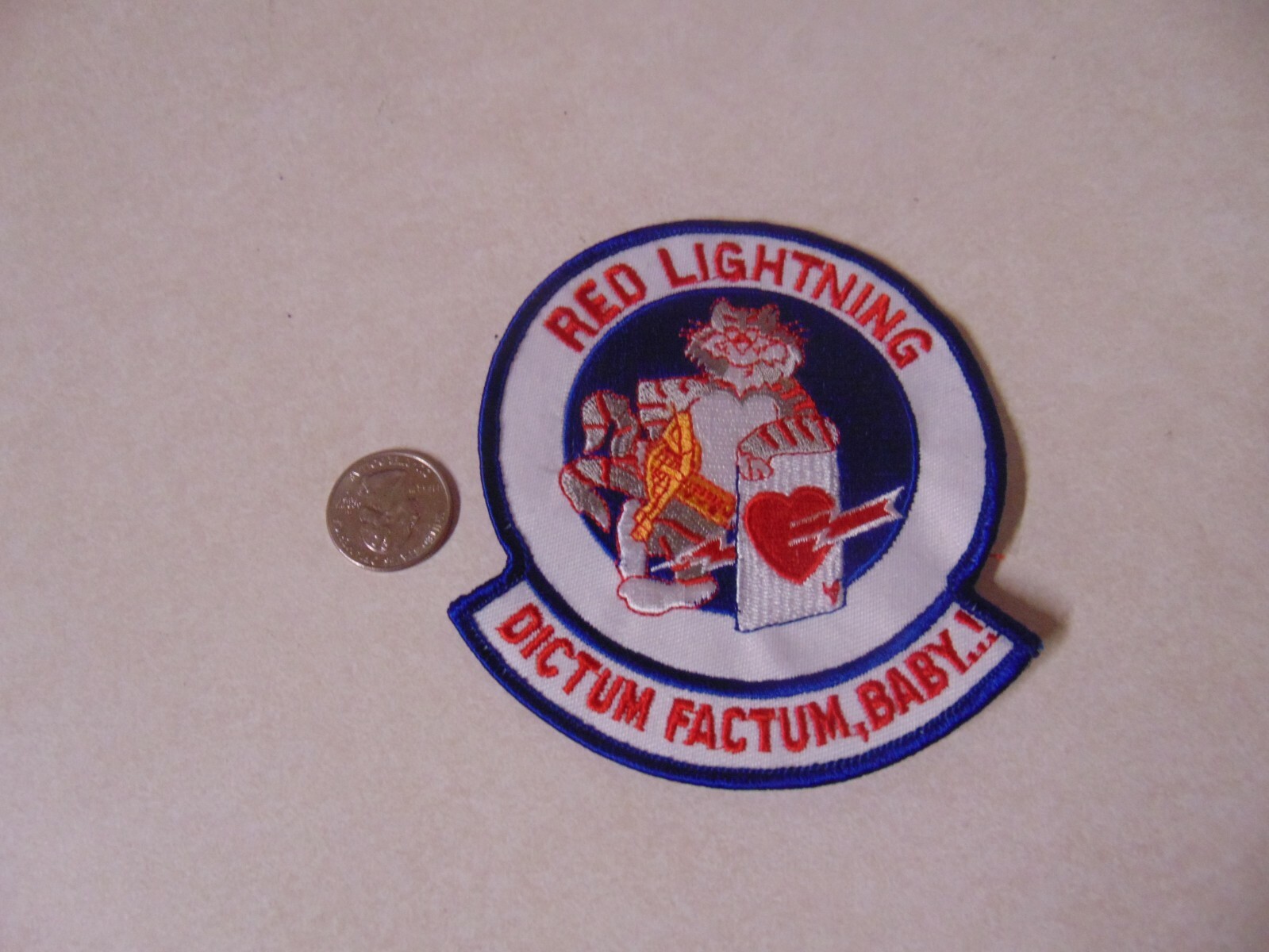 MILITARY PATCH RED LIGHTNING DICTUM FACTUM, BABY | eBay