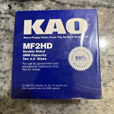 KAO MF2HD Double Sided 2 MB 3 1/2 inch Ten Micro Floppy Disks | eBay