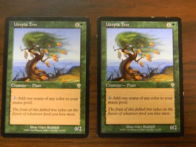 MTG Invasion Utopia Tree x2 Green Rare Lightly Played Condition | eBay